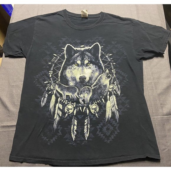 Fruit of the Loom | Shirts | Wolf Wolves Howling Wolfpack Black Graphic ...